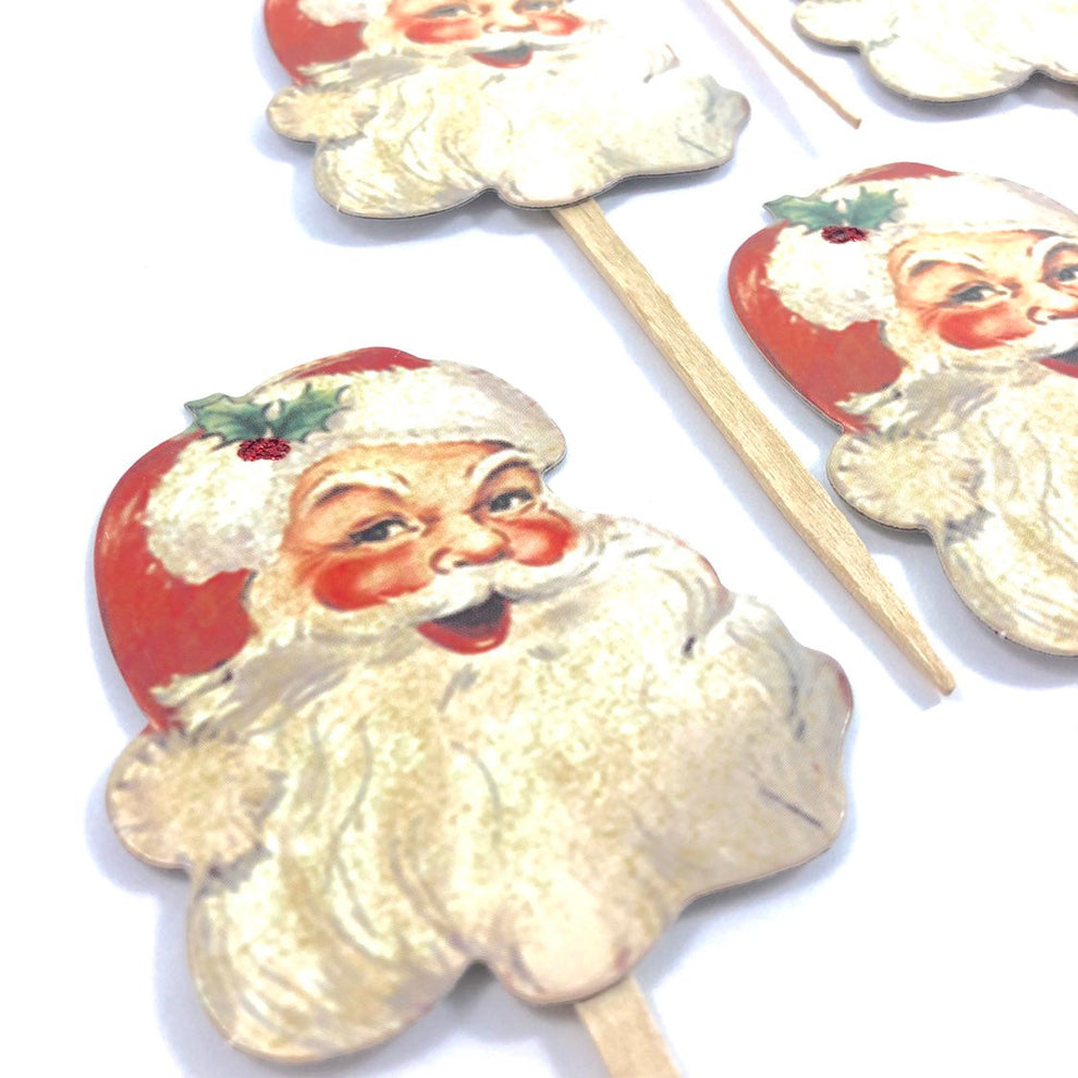 Vintage Christmas Santa Cupcake Toppers – StarCityCo