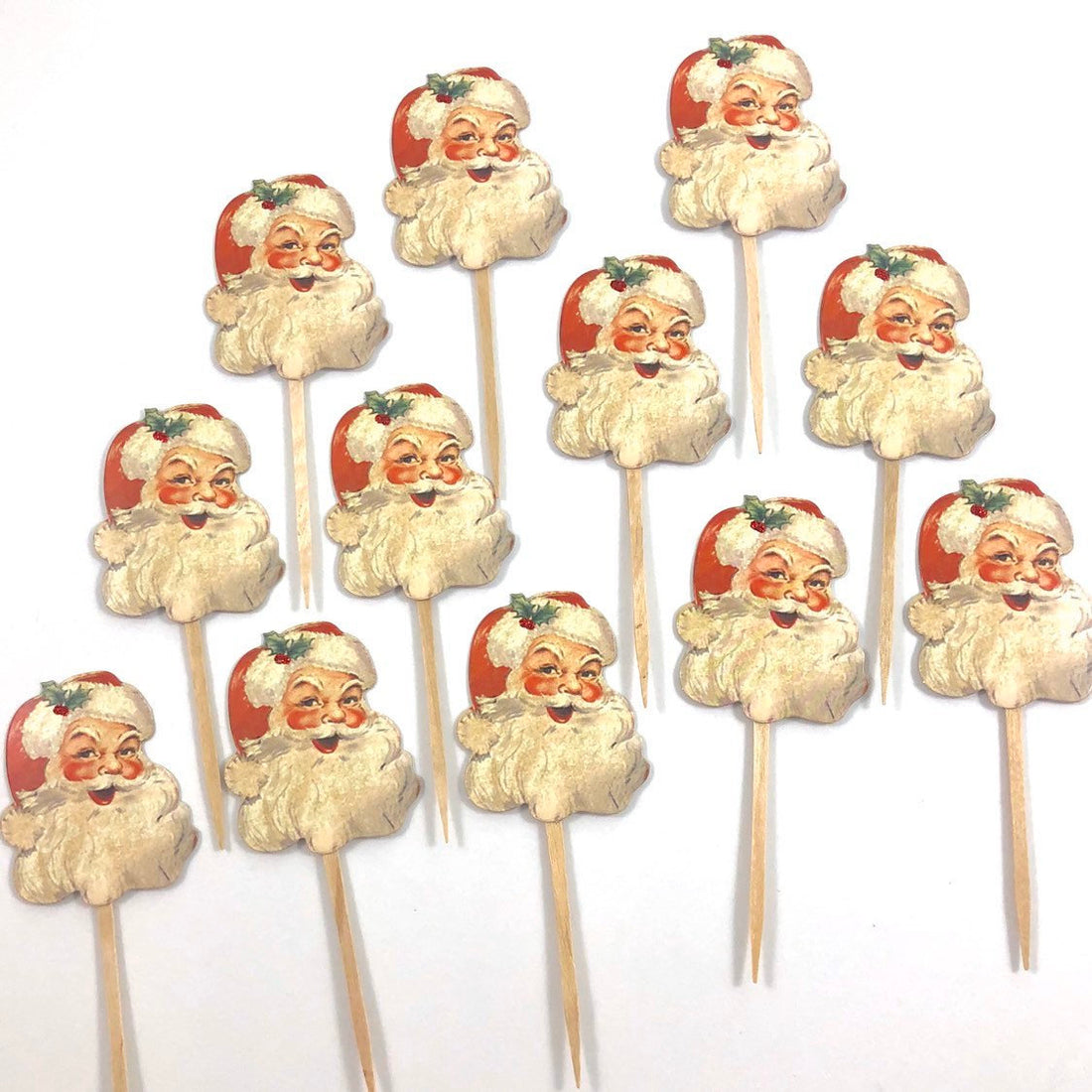 Vintage Christmas Santa Cupcake Toppers – StarCityCo